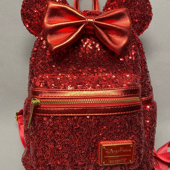 Loungefly | Bags | Loungefly Red Sequin Backpack With Bow | Poshmark